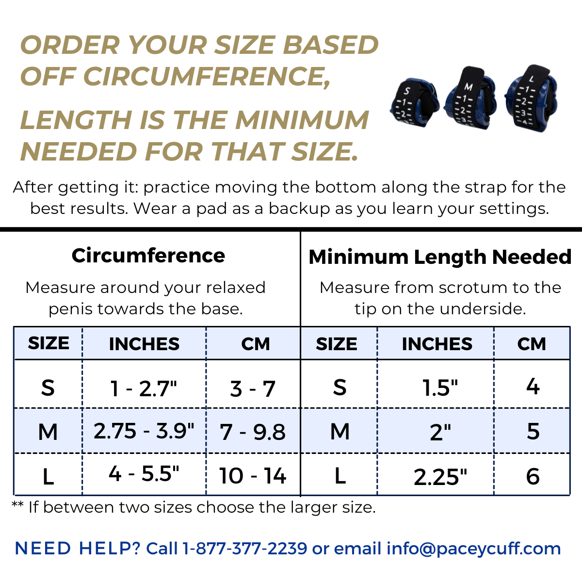 Pacey Comfort Cuff. #1 Male Incontinence Clamp. Stops Leaks