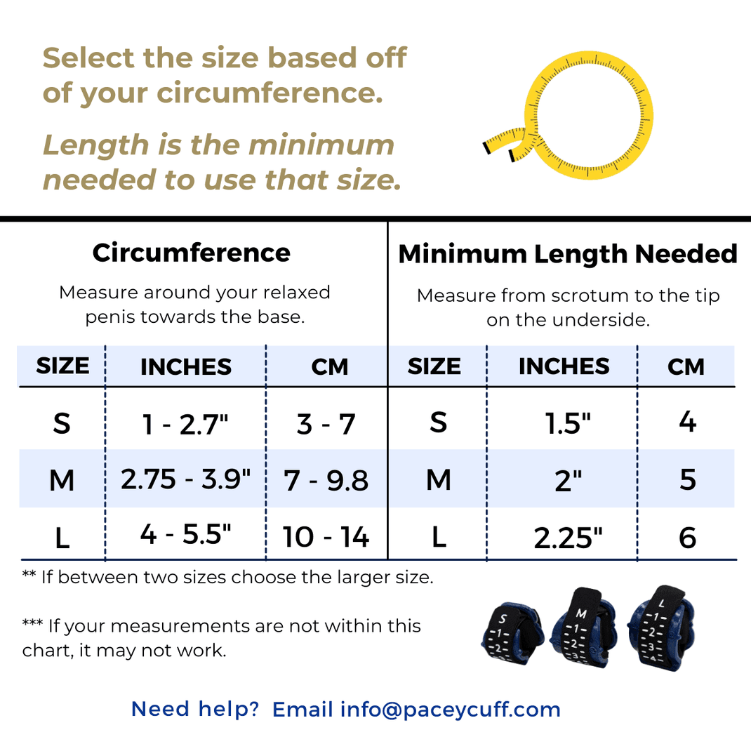 Pacey Comfort Cuff Size Chart – Pacey MedTech